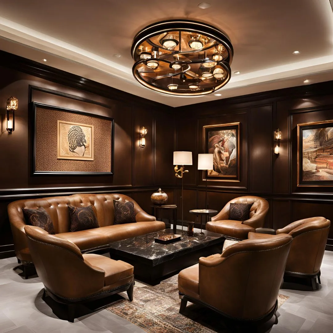 Office Traditional Home Cigar Lounge